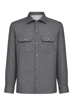 Brunello Cucinelli Virgin Wool Shirt - Grey