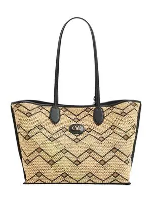 Valentino Garavani Medium Raffia Shopping Bag - Neutrals