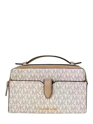 Michael Kors Medium Logo-pattern Crossbody Bag - Neutrals