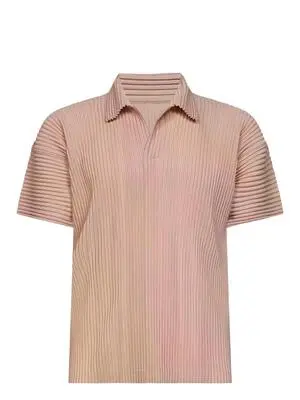 Issey Miyake Pleated Polo Shirt - Pink