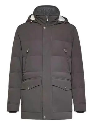 Brunello Cucinelli Padded Hooded Jacket - Grey