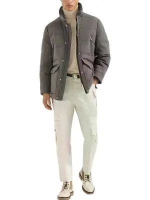 Brunello Cucinelli Brunello Cucinelli Padded Hooded Jacket Grey