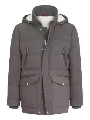 Brunello Cucinelli Brunello Cucinelli Padded Hooded Jacket Grey