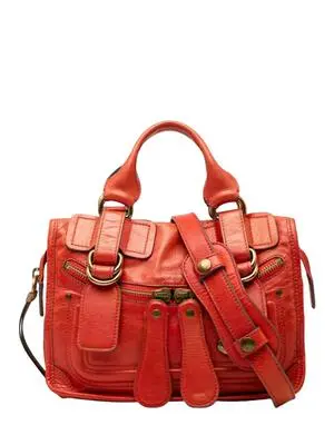 Chloé Chloé Small Leather Bay Satchel Orange