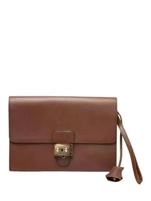 Hermès 1995 Courchevel Pochette Clutch Bag - Brown