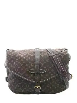 LOUIS VUITTON Monogram Mini Lin Saumur 30 Crossbody Bag - Brown