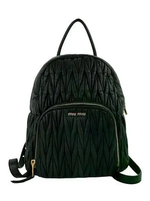 Miu Miu Matelassé Nappa Backpack - Black