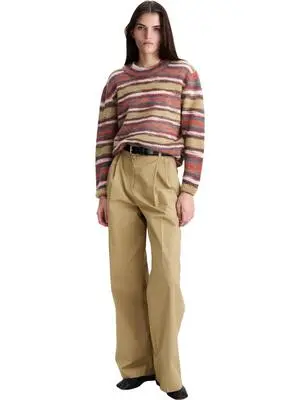 A.p.c. Striped Alpaca Crew Neck Sweater - Brown