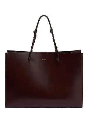 JIL SANDER Leather Tote Bag With Knotted Top Handles - Multicolor