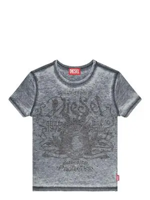 DIESEL® Grey Burnout Effect Embellished Top - Multicolor