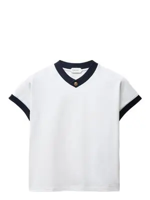 Versace VERSACE Short-Sleeve V-Neck T-Shirt With Medusa Hardware Multicolor