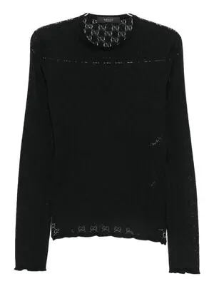 Gucci Gg-monogram Fine Knit Crew Neck Long Sleeve Sweater - Multicolor