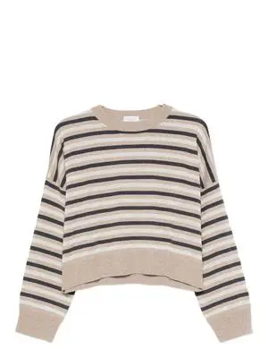 Brunello Cucinelli Striped Cashmere Crew Neck Sweater - Multicolor