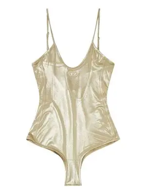 DIESEL® Gold-tone Metallic Spaghetti Strap Bodysuit - Multicolor
