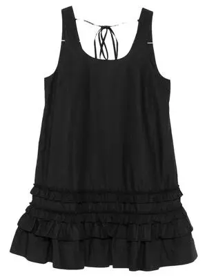 GANNI GANNI Black Organic Cotton Ruffled Mini Dress Multicolor