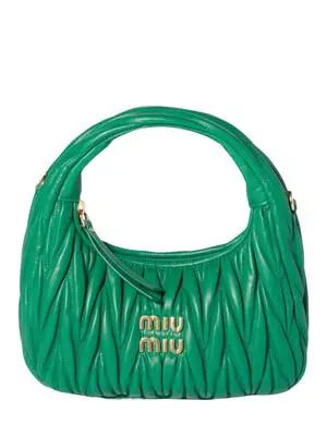 Miu Miu Wander Small Matelassé Leather Hobo Bag - Multicolor