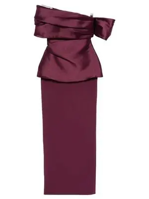 Solace London Lucine Maxi Dress Purple Satin - Multicolor