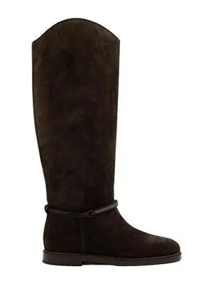 Brunello Cucinelli Suede Knee-high Boots With Monili Chain Detail - Multicolor