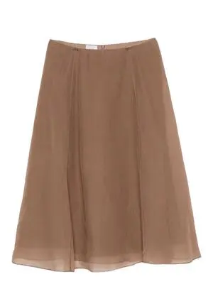 Brunello Cucinelli Brunello Cucinelli Silk Midi Skirt Multicolor
