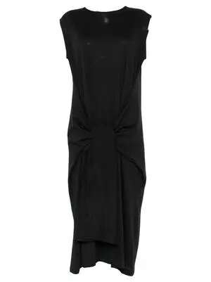 TOTEME Black Knotted Detail Round Neck Sleeveless Cotton Dress - Multicolor