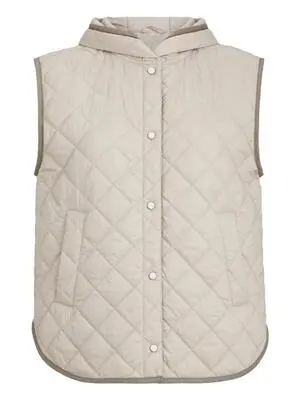 Brunello Cucinelli Quilted Down Vest With Hood - Multicolor