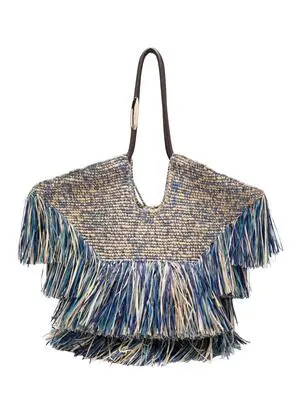 Zimmermann Raffia Tote With Ruffle Detail - Multicolor