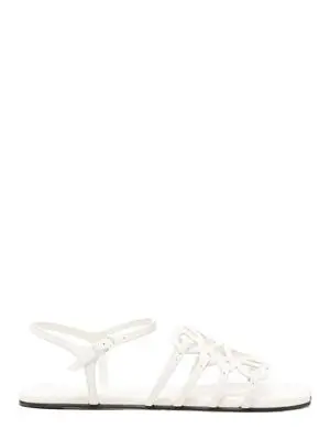 Loewe White Leather Anagram Sandals - Multicolor