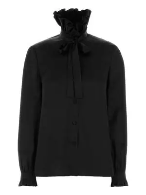 Gucci GUCCI Satin Silk Shirt With Ruffled Collar Multicolor