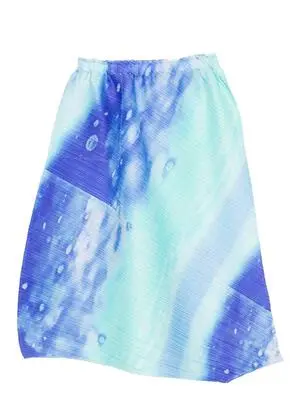 Issey Miyake Pleated Asymmetric Midi Skirt - Multicolor