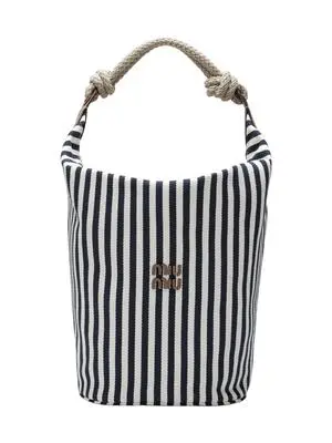 Miu Miu Striped Canvas Bag - Blue