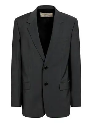 Valentino Garavani Single-breasted Wool And Mohair Jacket - Black