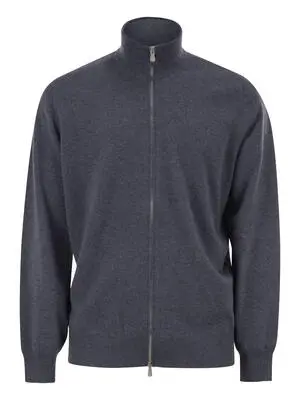Brunello Cucinelli High-necked Cashmere Zip Cardigan - Multicolor