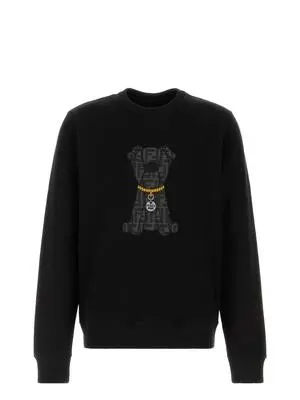 Fendi Monogrammed Dog Graphic Cotton Sweatshirt - Black