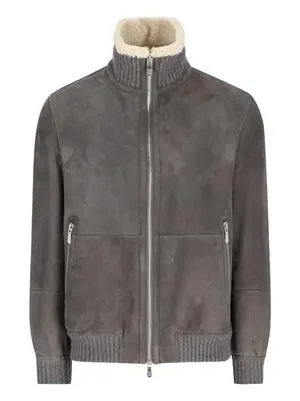 Brunello Cucinelli Shearling Leather Jacket - Multicolor