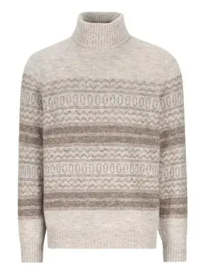 Brunello Cucinelli Wool Turtle-neck Jumper - Multicolor