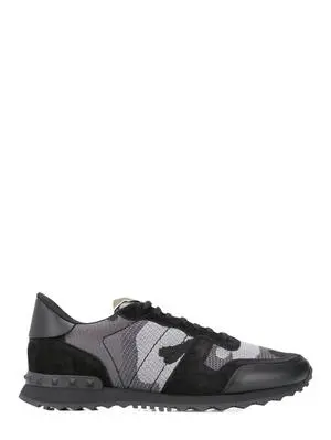 Valentino Garavani VALENTINO GARAVANI Rockrunner Camouflage Suede And Mesh Sneakers Multicolor