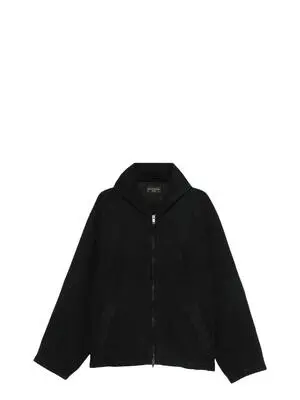Balenciaga Black Flannel Hooded Jacket - Multicolor