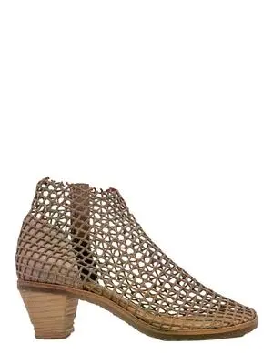 VERDURA SHOES Netted Block-heel Boots - Neutrals