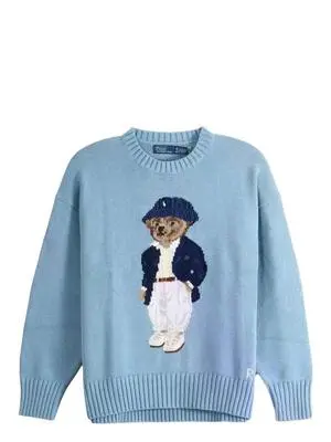 Polo Ralph Lauren Polo Bear Intarsia-knit Sweater - Blue
