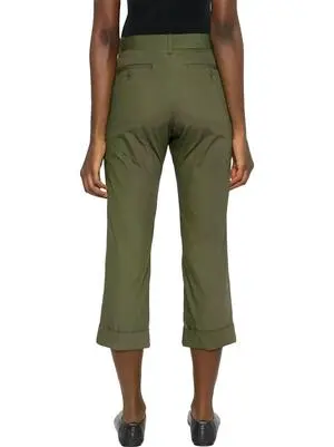 Yohji Yamamoto Cropped Cotton Chino Trousers - Green
