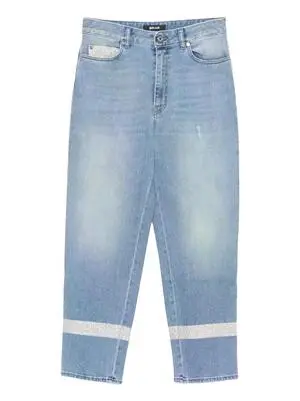 Just Cavalli Glitter-embellished Cropped Jeans - Blue