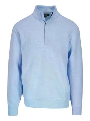 Rlx Ralph Lauren Marl Pattern Quarter-zip Knit Sweater - Blue