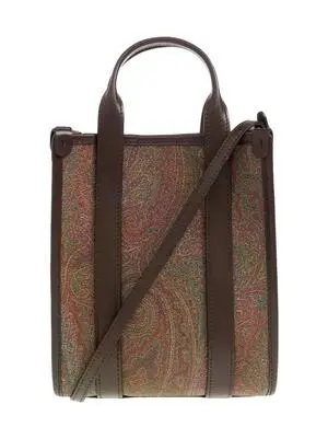 Etro Paisley-print Leather-trim Tote Bag - Brown