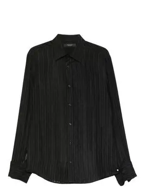 Gucci Vertical-stripe Semi-sheer Shirt - Black