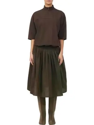MAISON MARGIELA Wool Shirting Shirt Dress - Brown