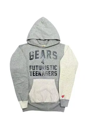 HUMAN MADE Logo Print Panelled Hoodie - Grey