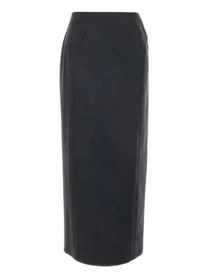 JIL SANDER Woven Pencil Midi Skirt - Grey