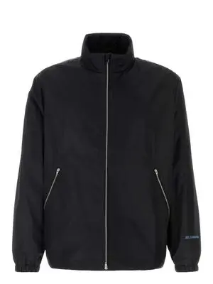 JIL SANDER Logo Print Zip-up Jacket - Black