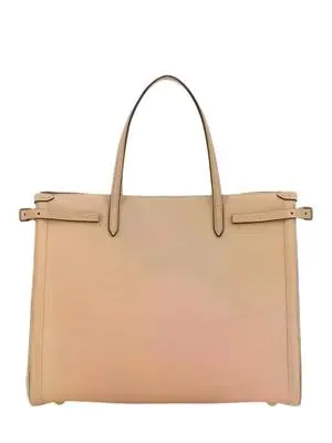 Valentino Garavani Vlogo Signature Leather Tote Bag - Neutrals