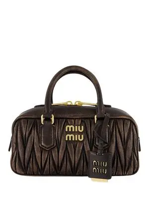 Miu Miu Arcadie Matelassé Bag - Brown